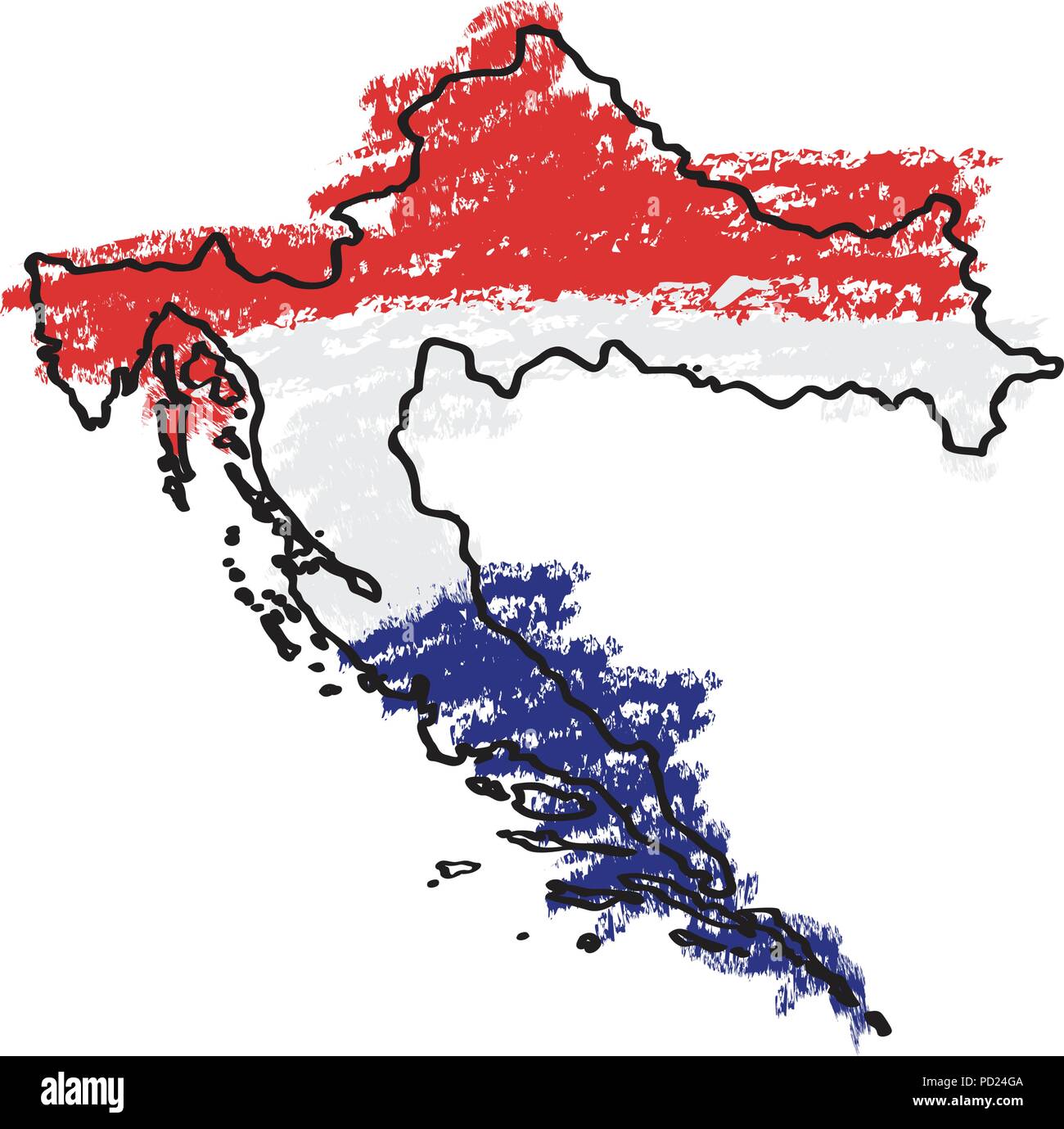 Sketch of a map of Croatia Stock Vector Image & Art - Alamy