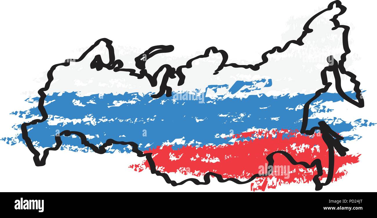 Sketch of a map of Russia Stock Vector Image & Art - Alamy