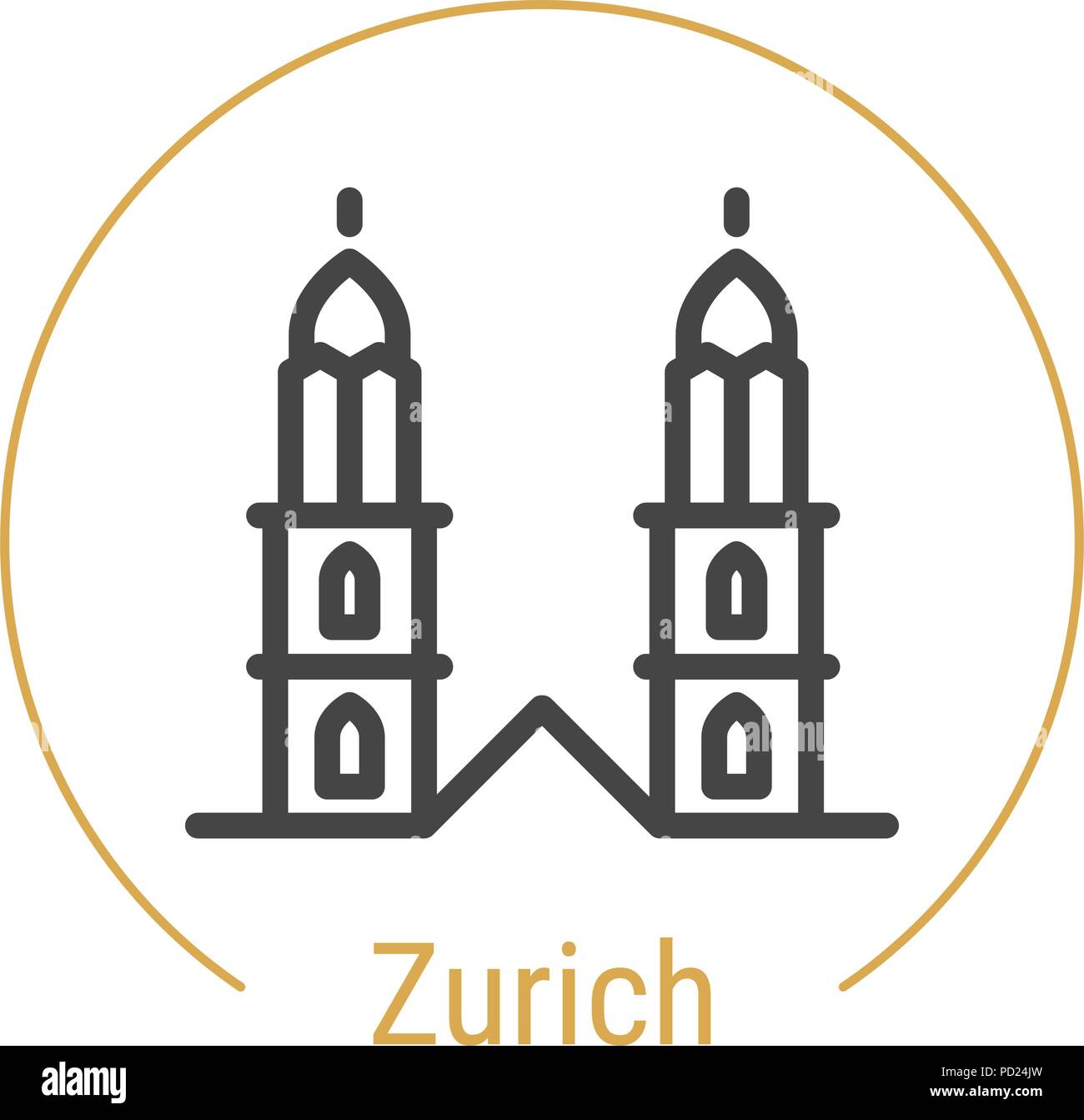 Zurich, Switzerland Vector Line Icon Stock Vector Image & Art - Alamy