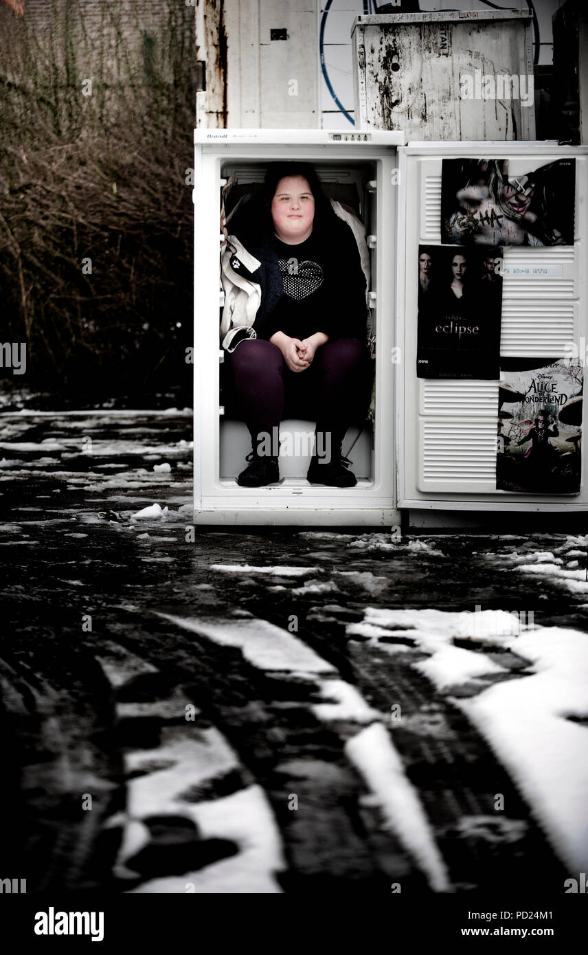 Flemish actress Els Laenen, an actress with the Down Syndrome, who ...