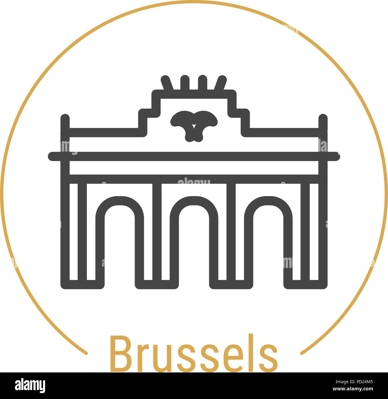 Brussels, Belgium Vector Line Icon Stock Vector Image & Art - Alamy