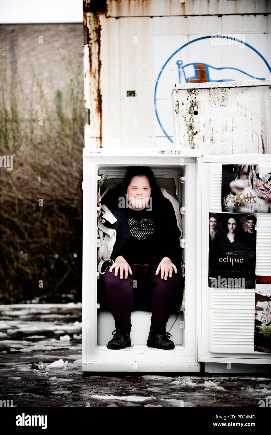 Flemish actress Els Laenen, an actress with the Down Syndrome, who ...