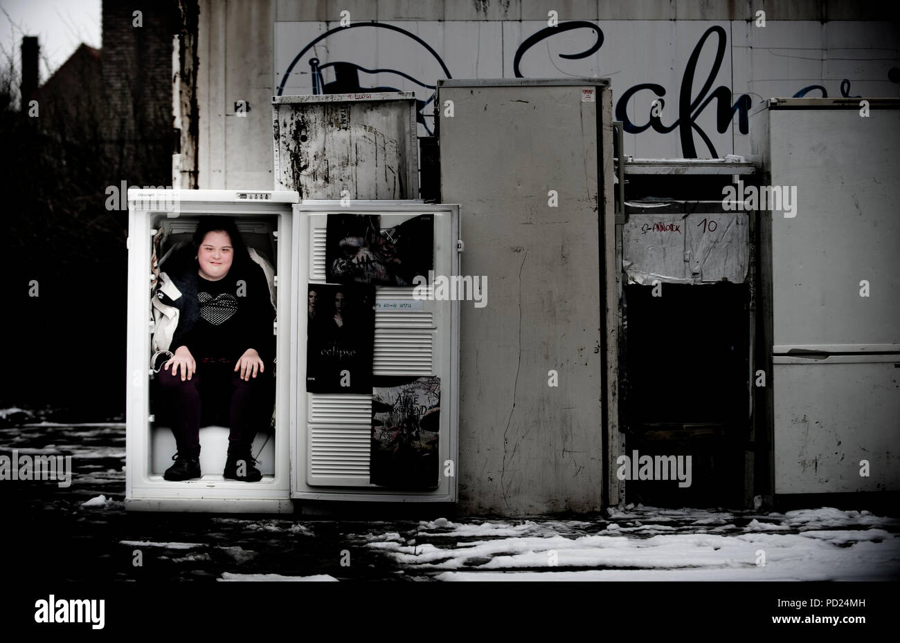 Flemish actress Els Laenen, an actress with the Down Syndrome, who ...