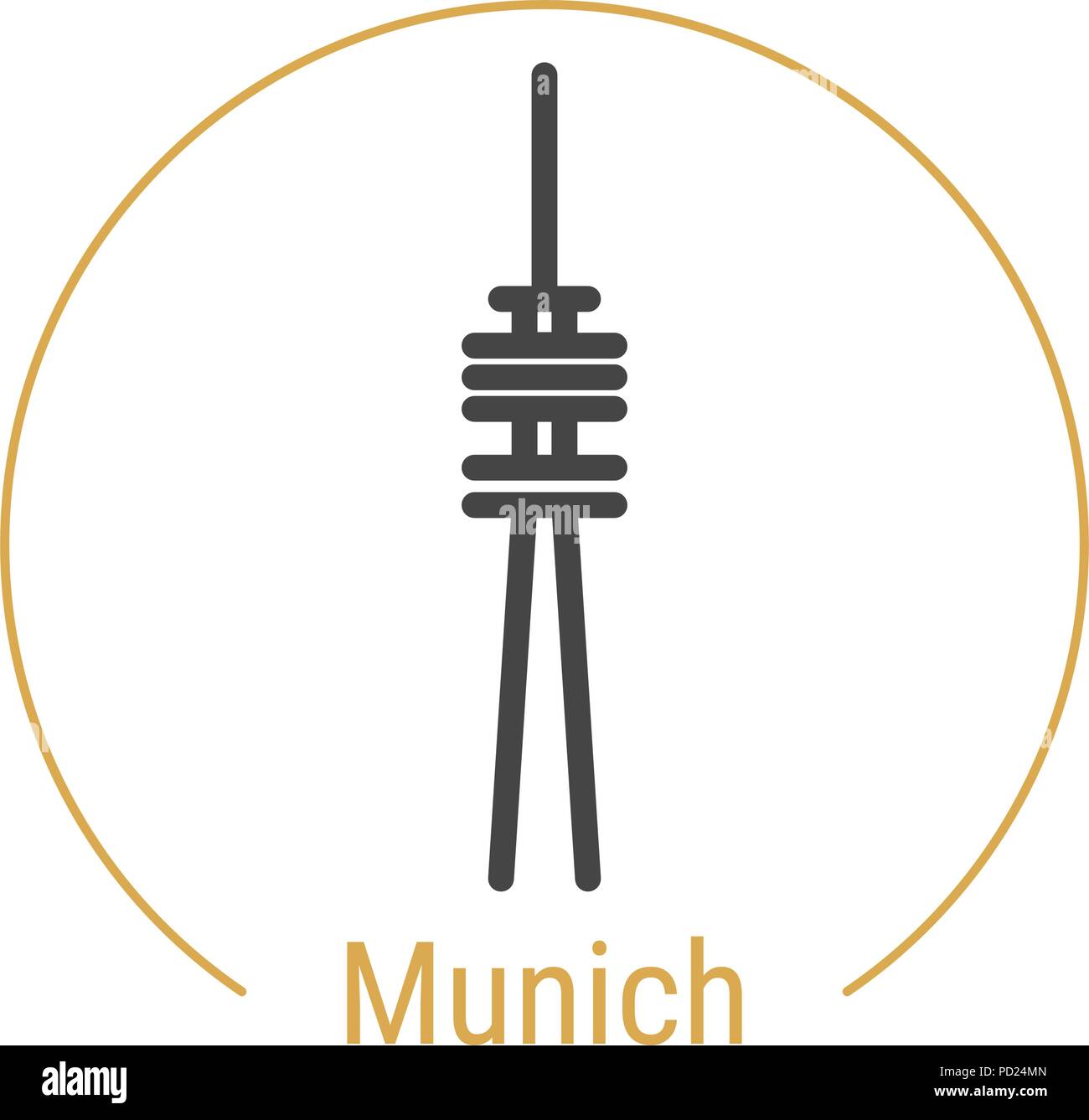 Munich, Germany Vector Line Icon Stock Vector Image & Art - Alamy