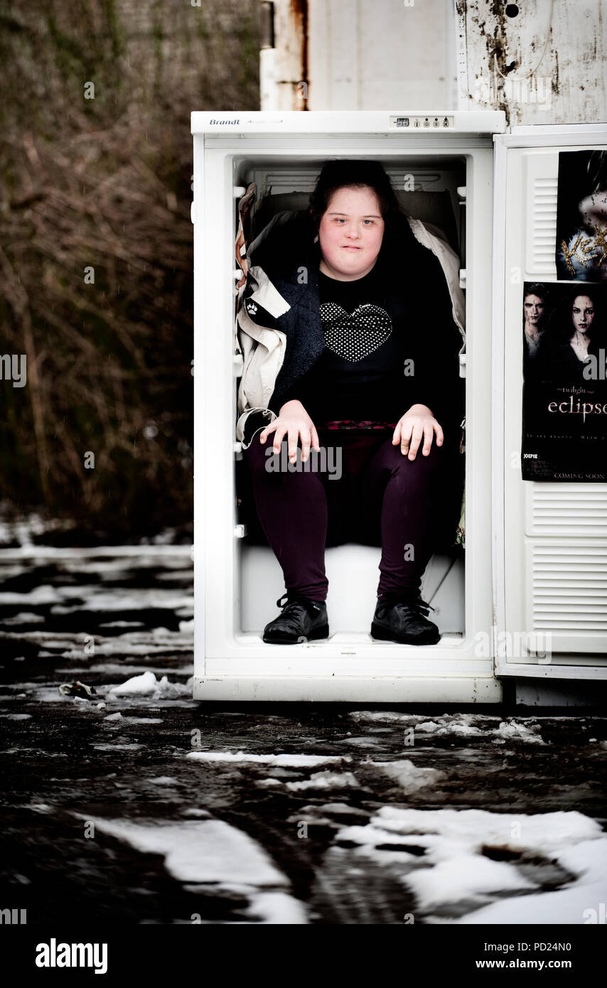 Flemish actress Els Laenen, an actress with the Down Syndrome, who ...