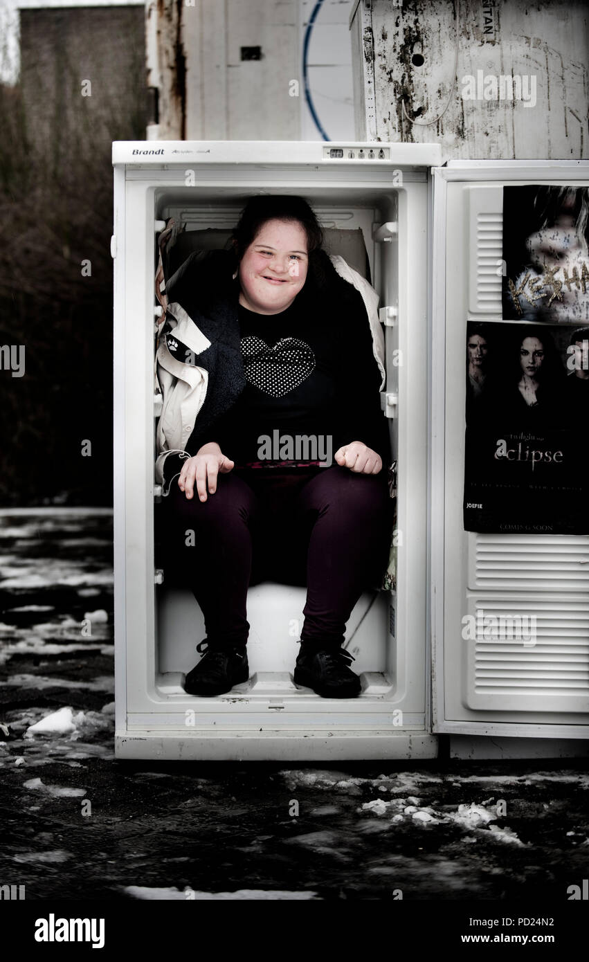 Flemish actress Els Laenen, an actress with the Down Syndrome, who ...