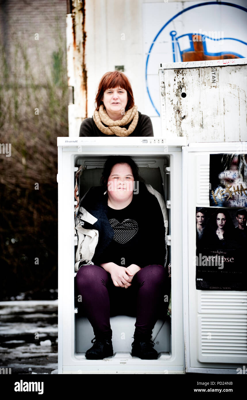 Flemish actress Els Laenen, an actress with the Down Syndrome, who ...