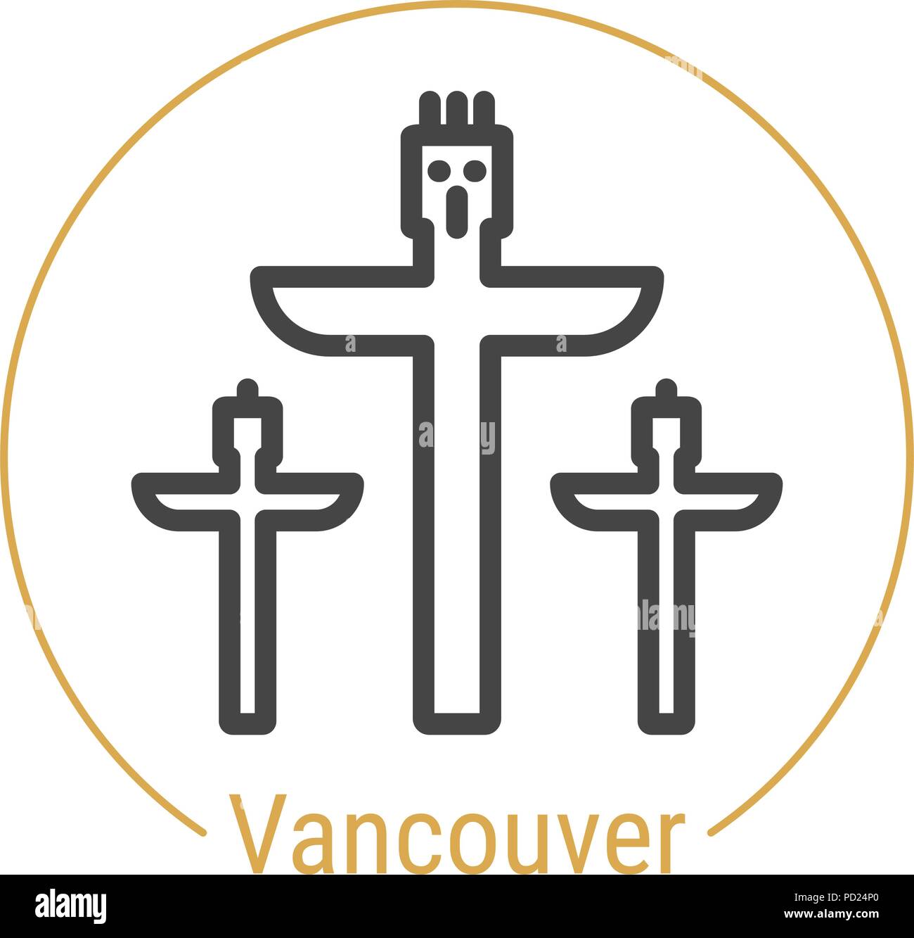 Vancouver, Canada Vector Line Icon Stock Vector Image & Art - Alamy