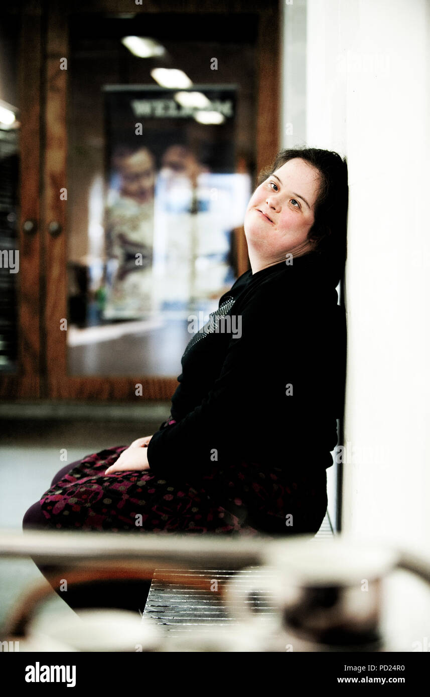 Flemish actress Els Laenen, an actress with the Down Syndrome, who ...