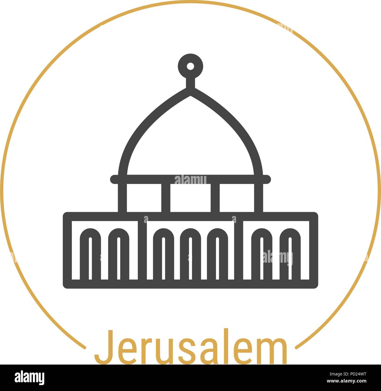 Jerusalem, Israel Vector Line Icon Stock Vector Image & Art - Alamy