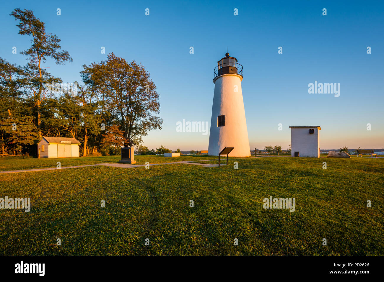 Turkey Point Lighthouse, at Elk Neck State Park, Maryland Stock Photo ...