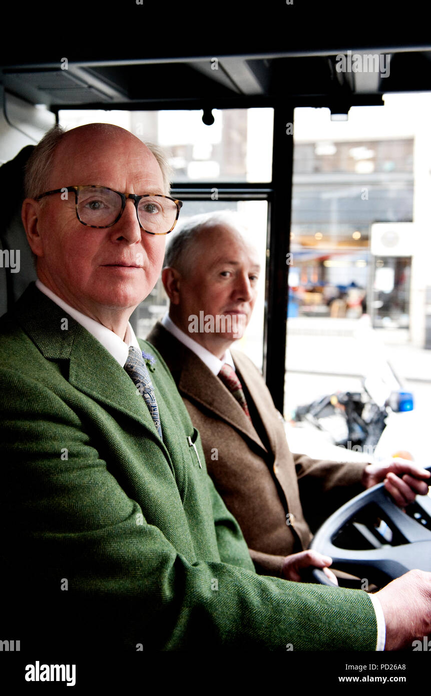 British contemporary artists Gilbert and George posing for their Jack ...