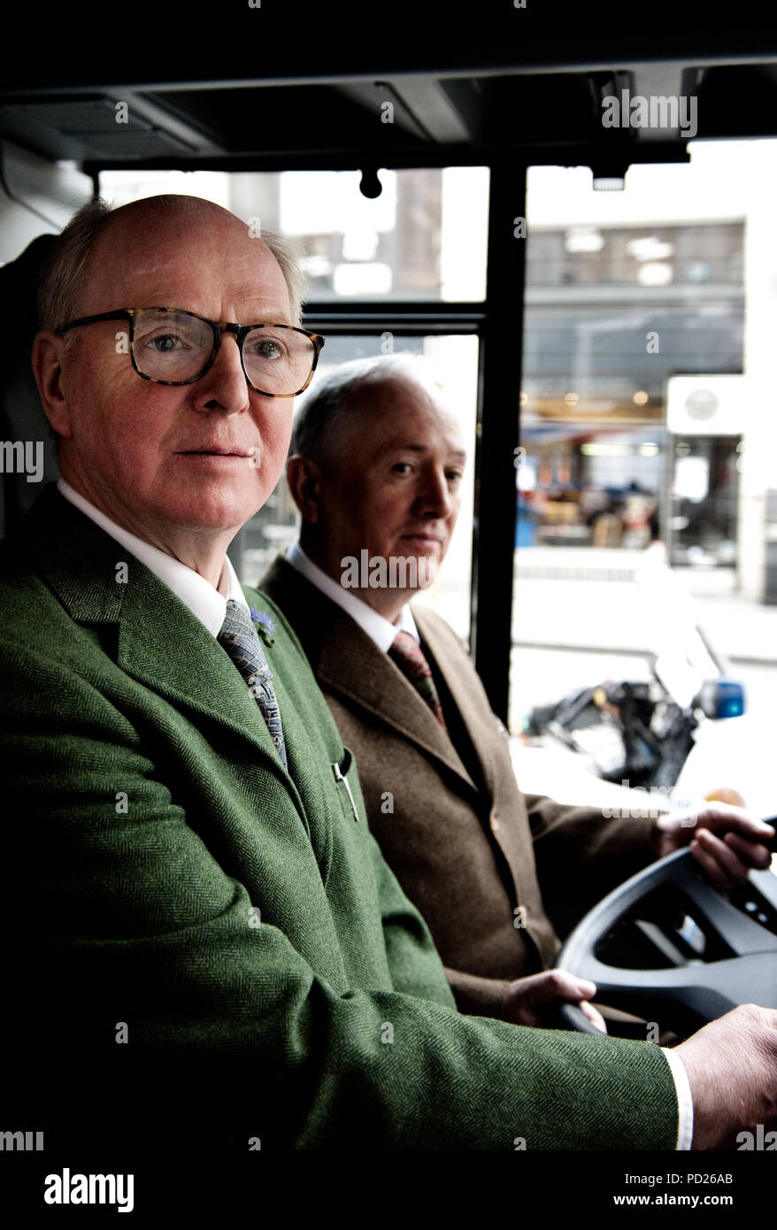 British contemporary artists Gilbert and George posing for their Jack ...