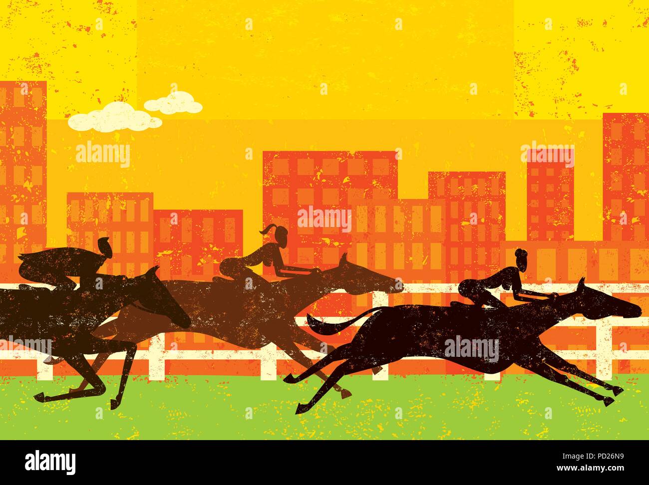 Business people horse racing Business people in a horse race to achieve ...
