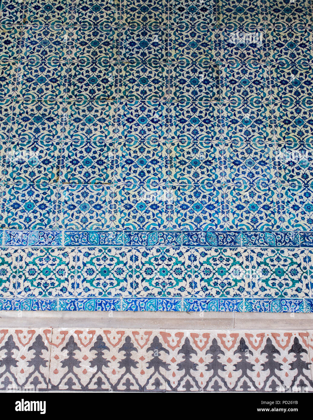 Ottoman ancient Handmade Turkish Tiles with floral patterns Stock Photo ...