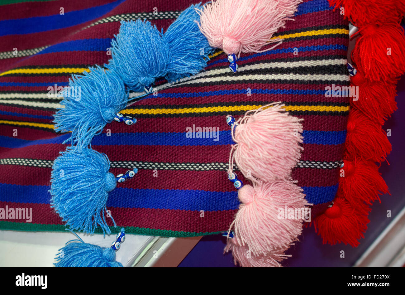 Selection of Ottoman Turkish traditional tassels in various colors ...