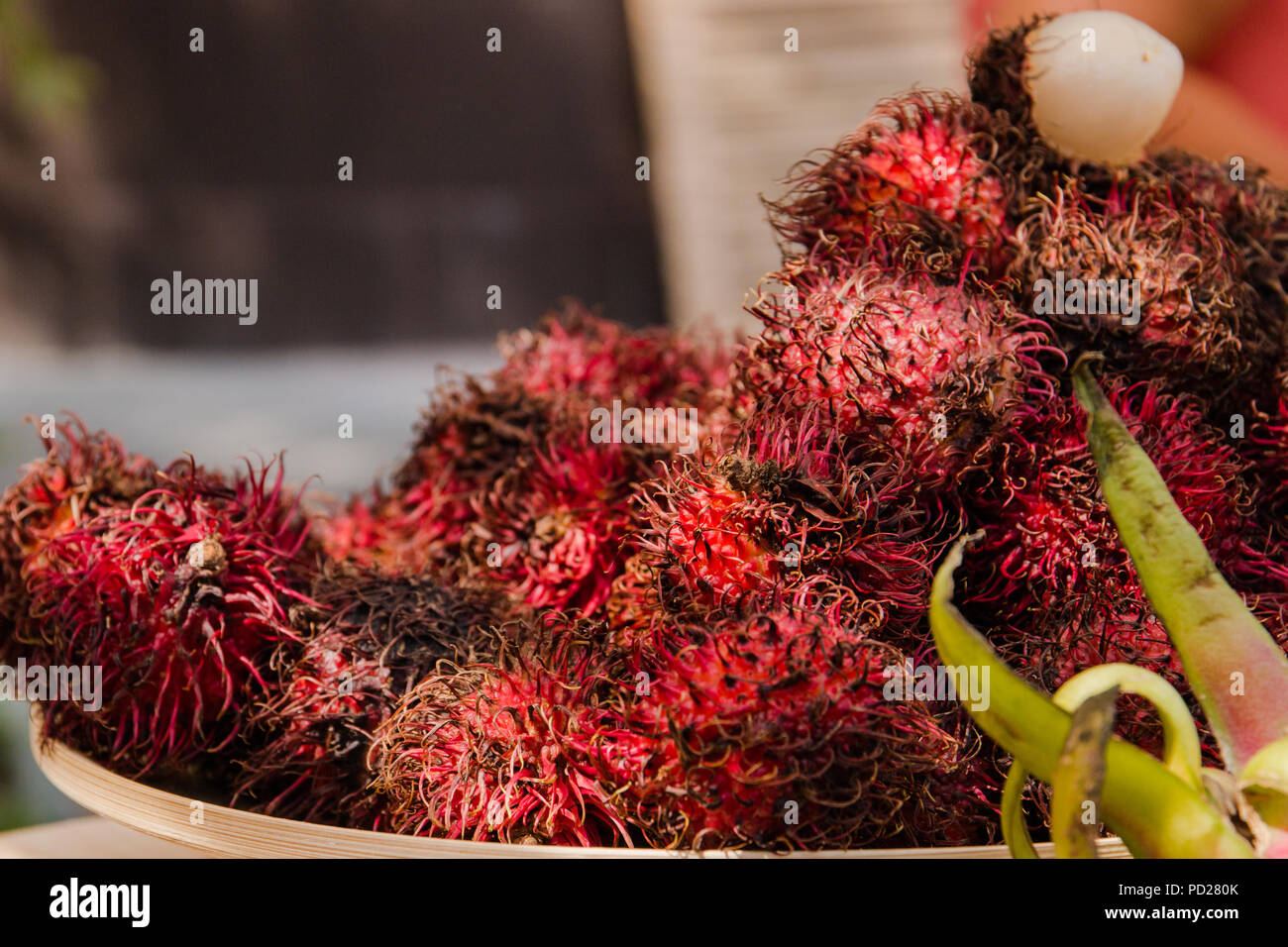 Rambutan with Red peel of rambutan, Delicious rambutan Stock Photo - Alamy