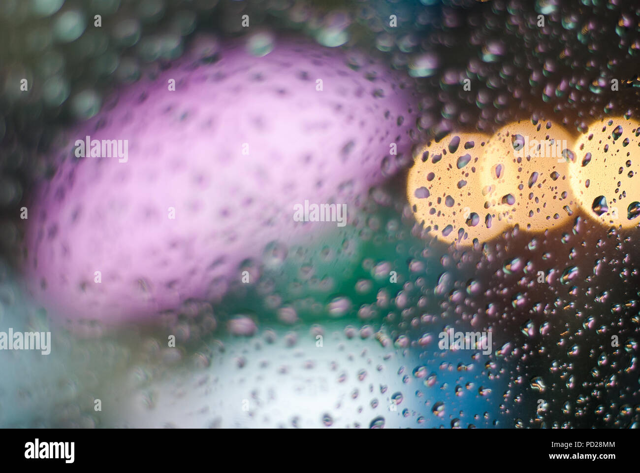 Rainy day light bokeh Stock Photo - Alamy