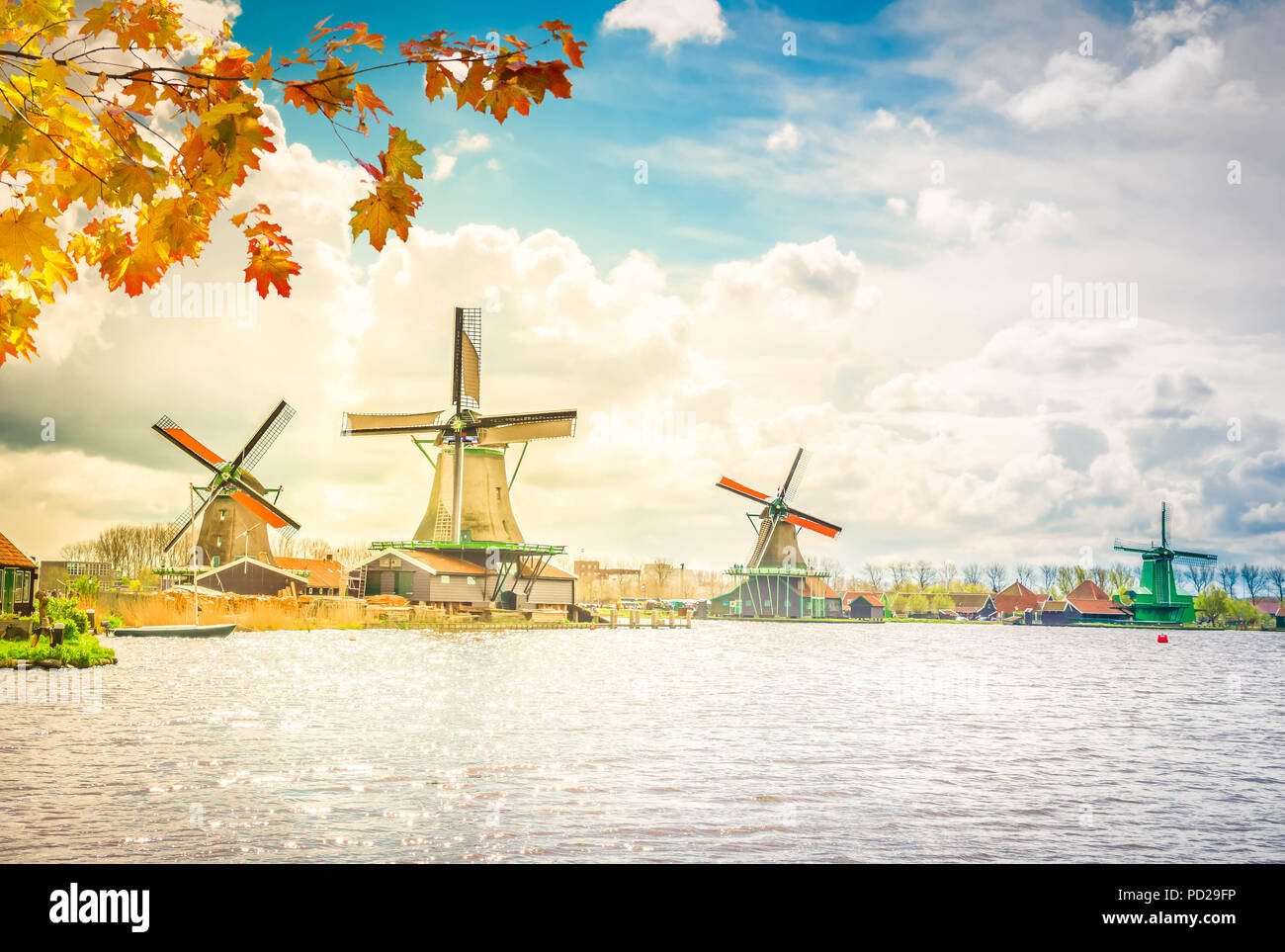Dutch wind mills Stock Photo - Alamy