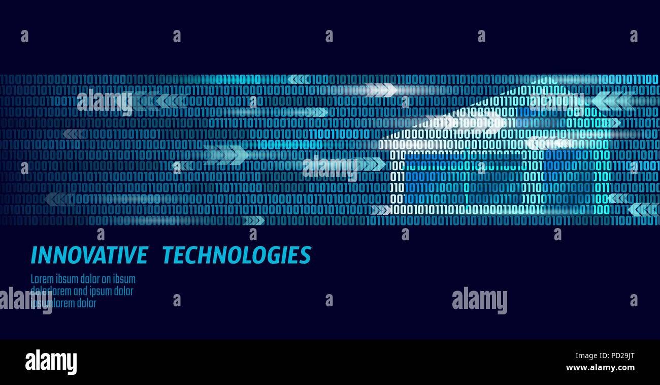 Smart house binary code flow concept. Online control information analysis. Internet of things ...