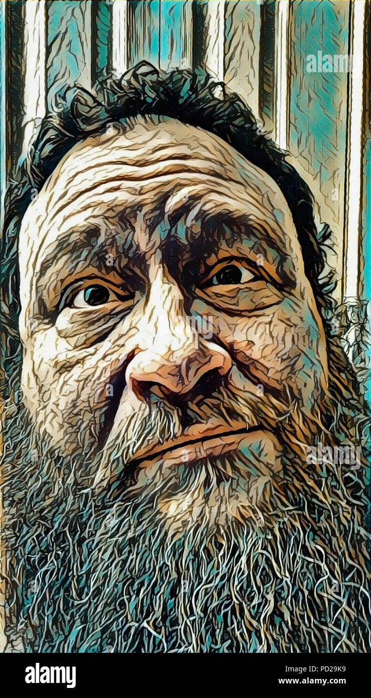 Emotions. Bearded man with puzzled look Stock Photo - Alamy