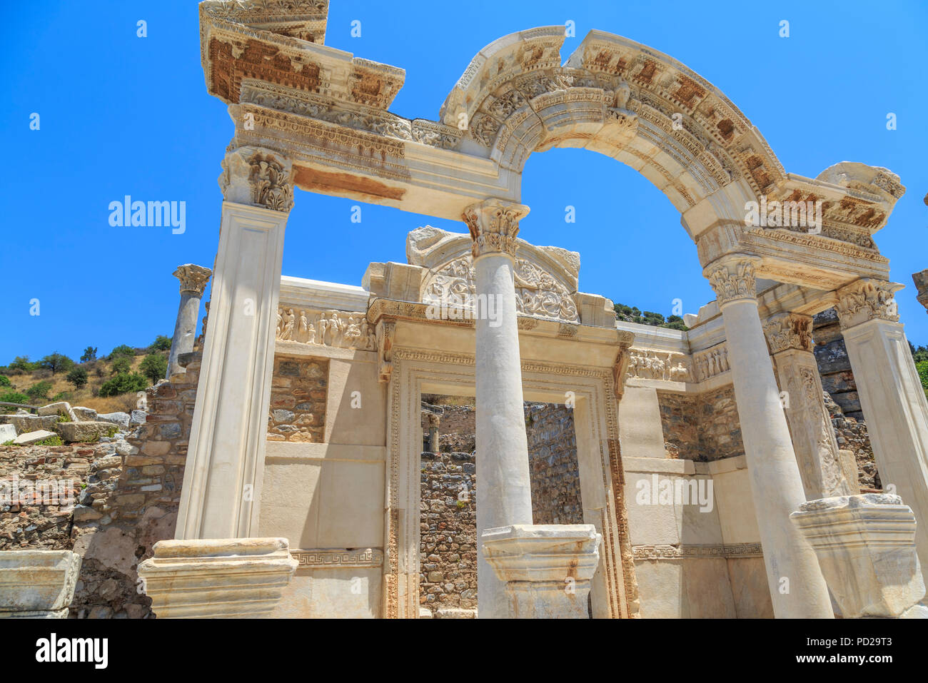 Temple of Hadrian in Ephesus, Izmir, Turkey Stock Photo - Alamy