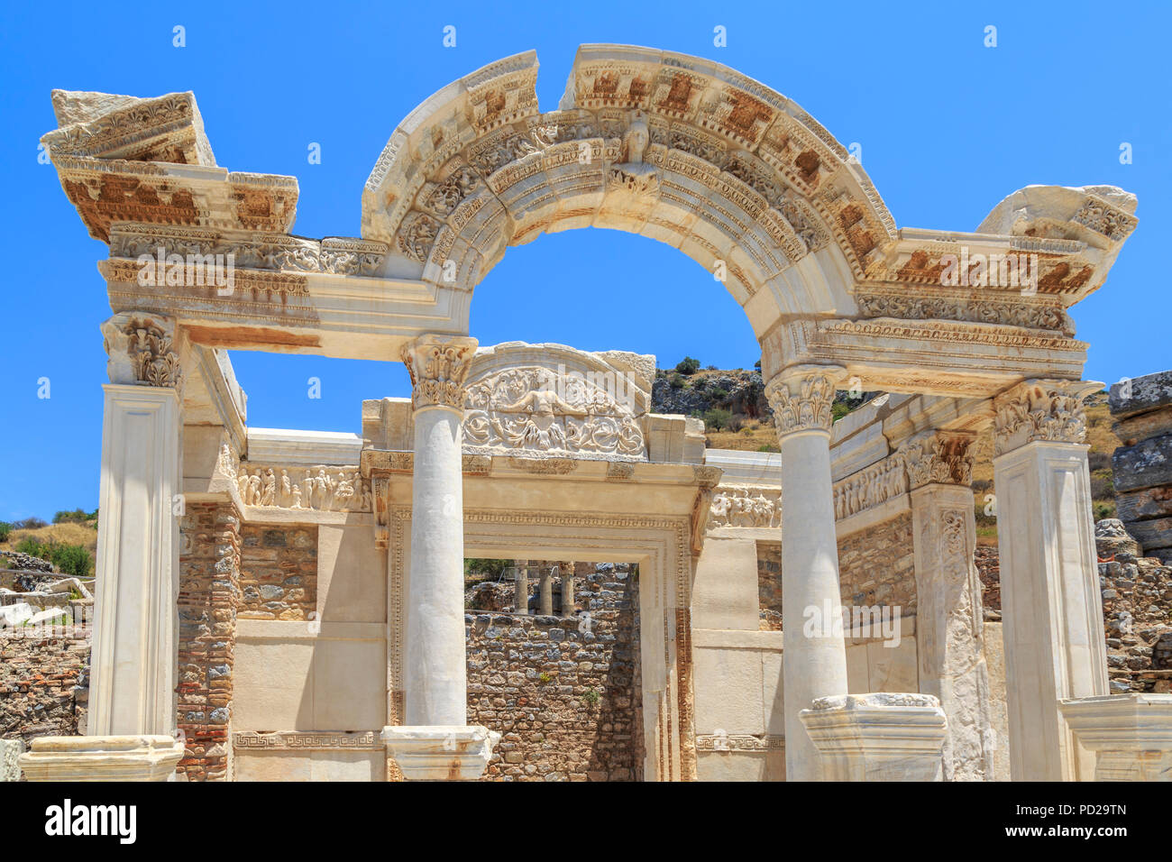 Temple of Hadrian in Ephesus, Izmir, Turkey Stock Photo - Alamy