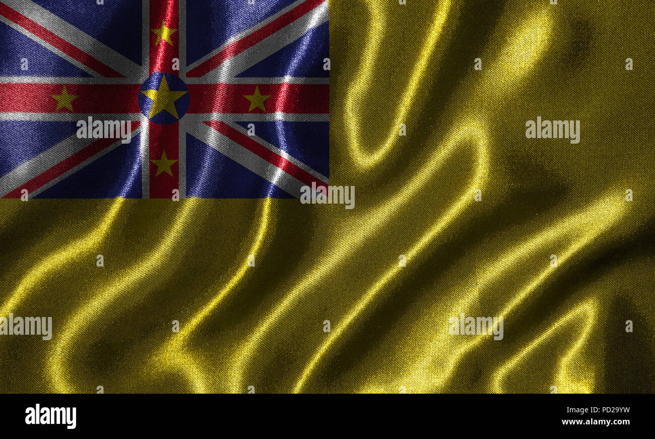 Niue flag - Fabric flag of Niue country, Background and wallpaper of ...