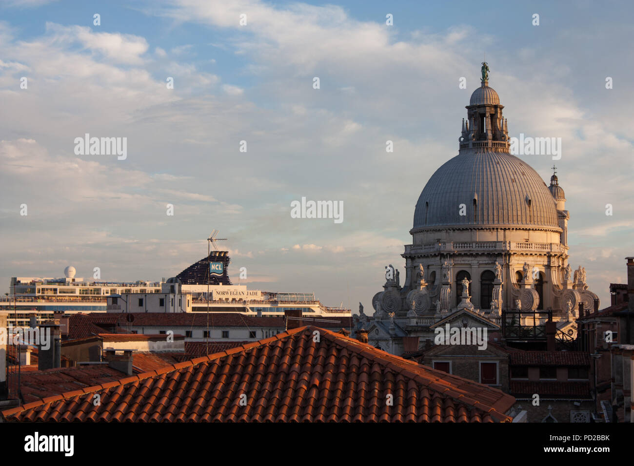 The dome of the church of Santa Maria della Salute, Venice viewed ...