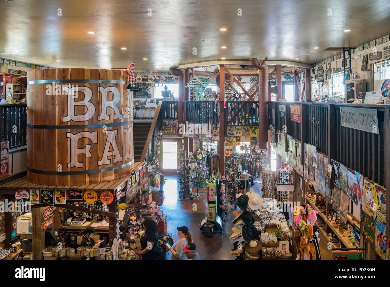 Los Angeles, MAY 21: Interior view of a gift shop in rest area on MAY ...