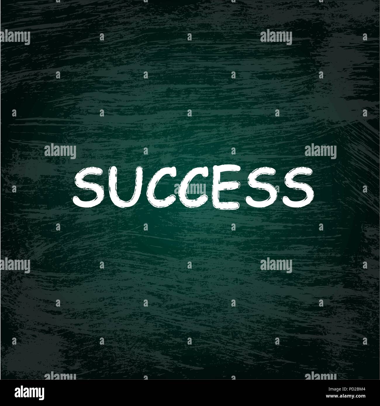 Dark green grunge blackboard with white charcoal word success Stock ...