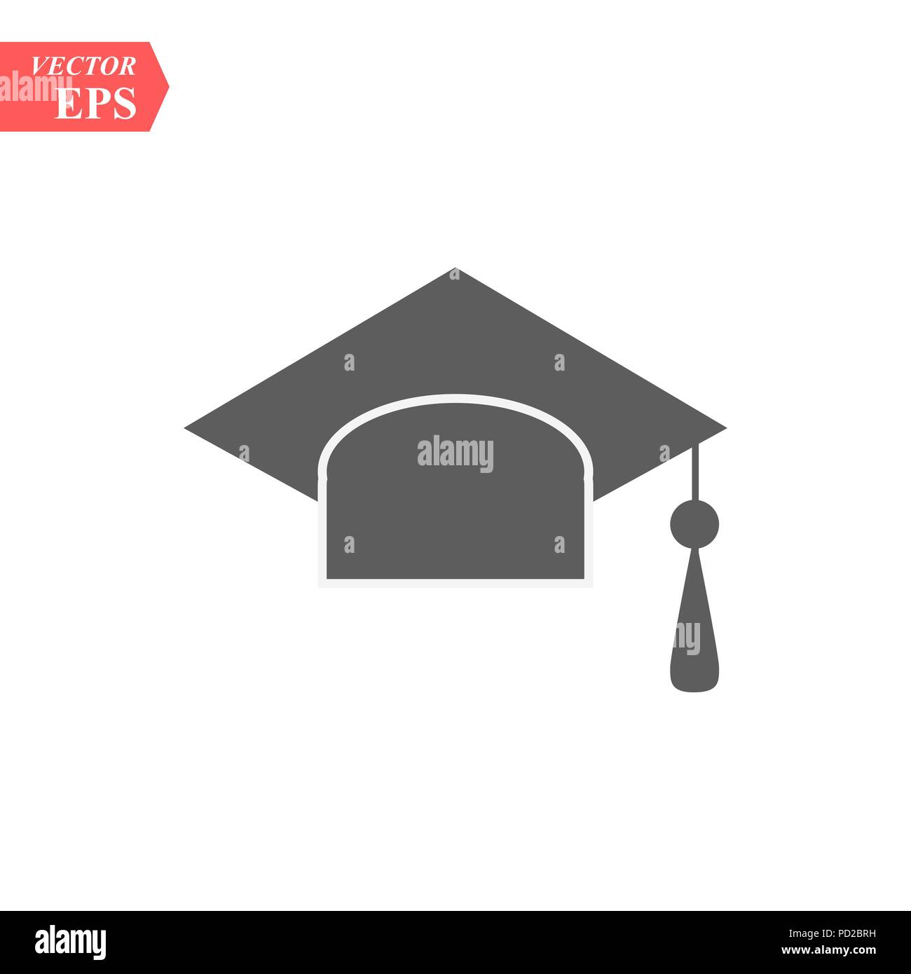 Graduation hat vector icon isolated on white background Stock Vector ...