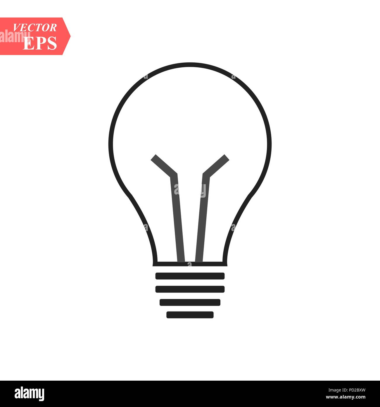 Lamp line icon on white background. Vector illustration Stock Vector ...