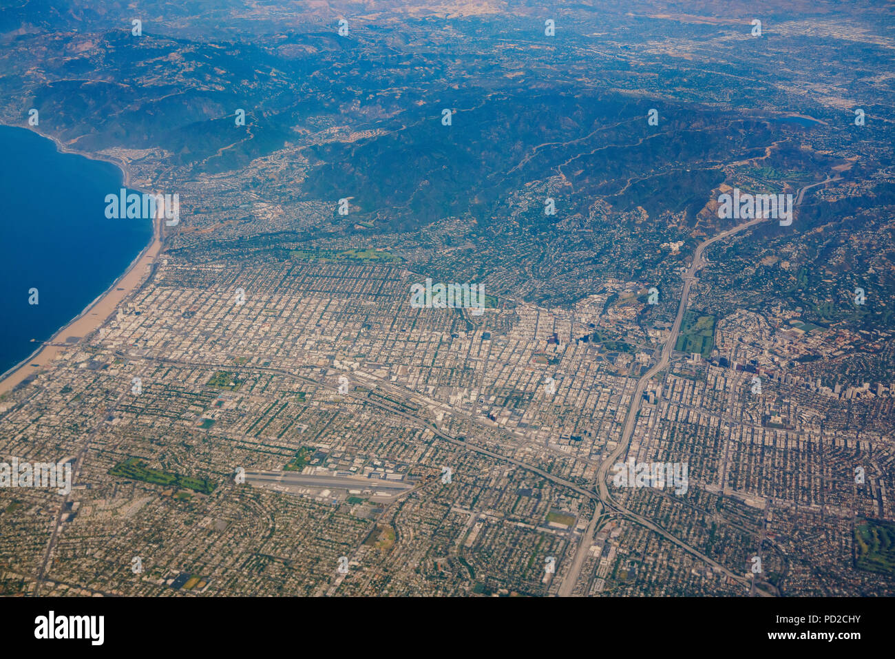 Aerial view of the Los Angeles cityscape at California Stock Photo - Alamy