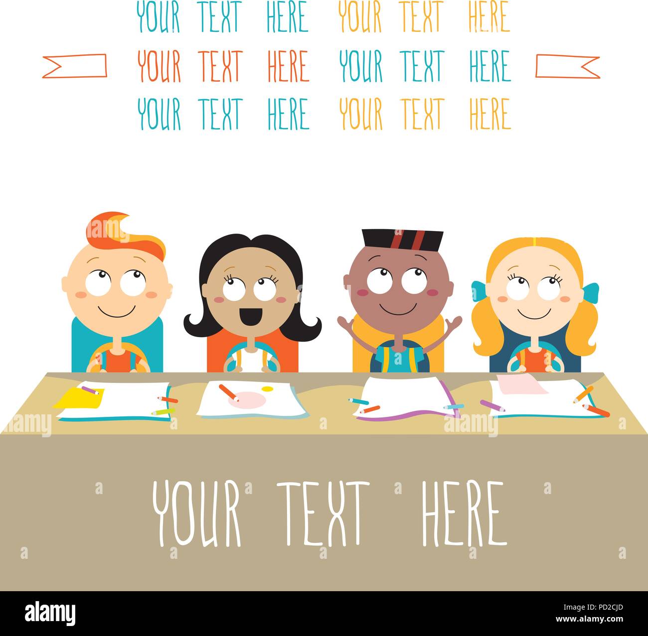 Kindergarten classroom boy girl Stock Vector Images - Alamy