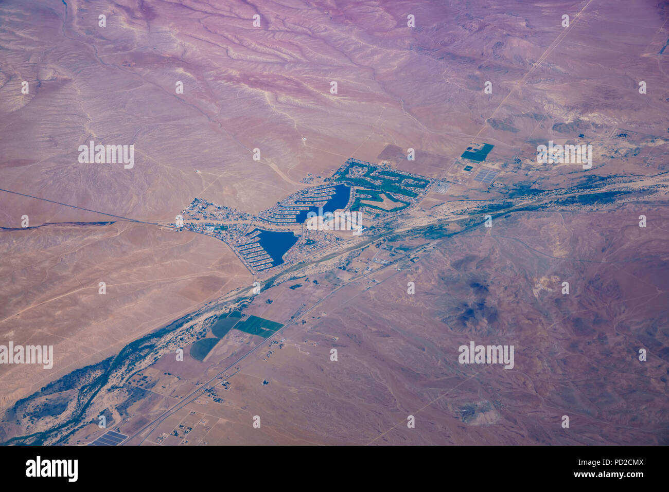 Aerial view of some desert view around Las Vegas, Nevada Stock Photo ...