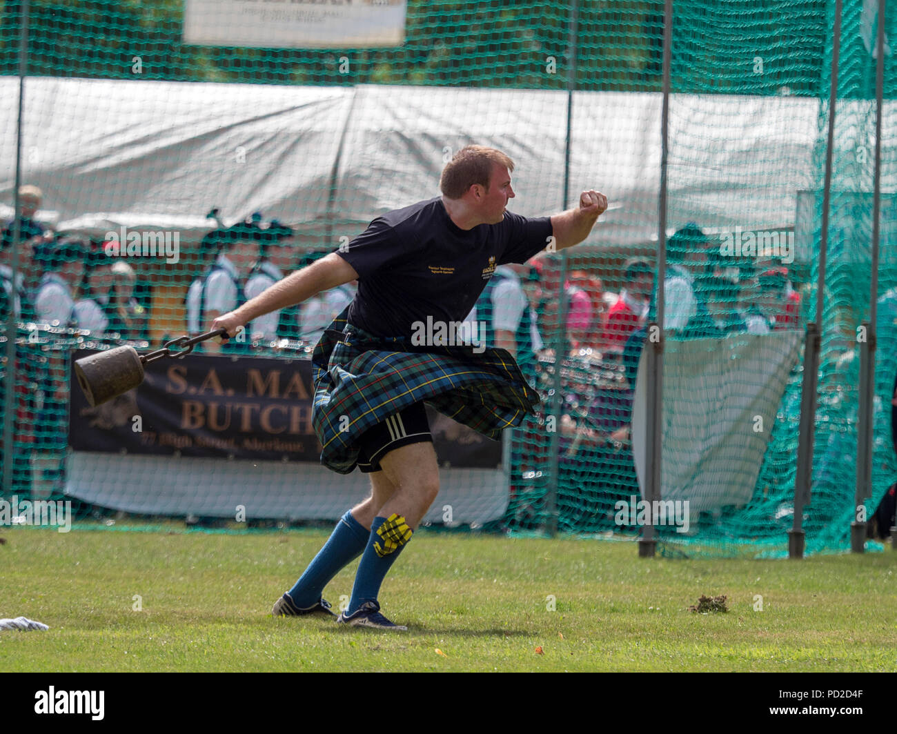 Aberlour, Scotland - 06 August, 2018: A competitor in the Weight for ...