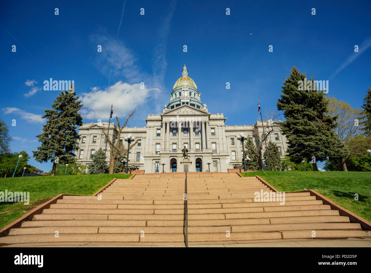 Sunny afternoon view of the historical Colorado State Capitol, United ...