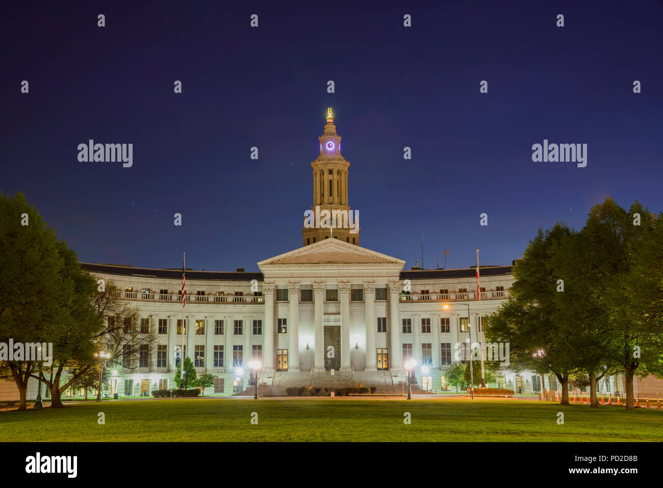 Night view of the Denver City Council, Colorado Stock Photo - Alamy