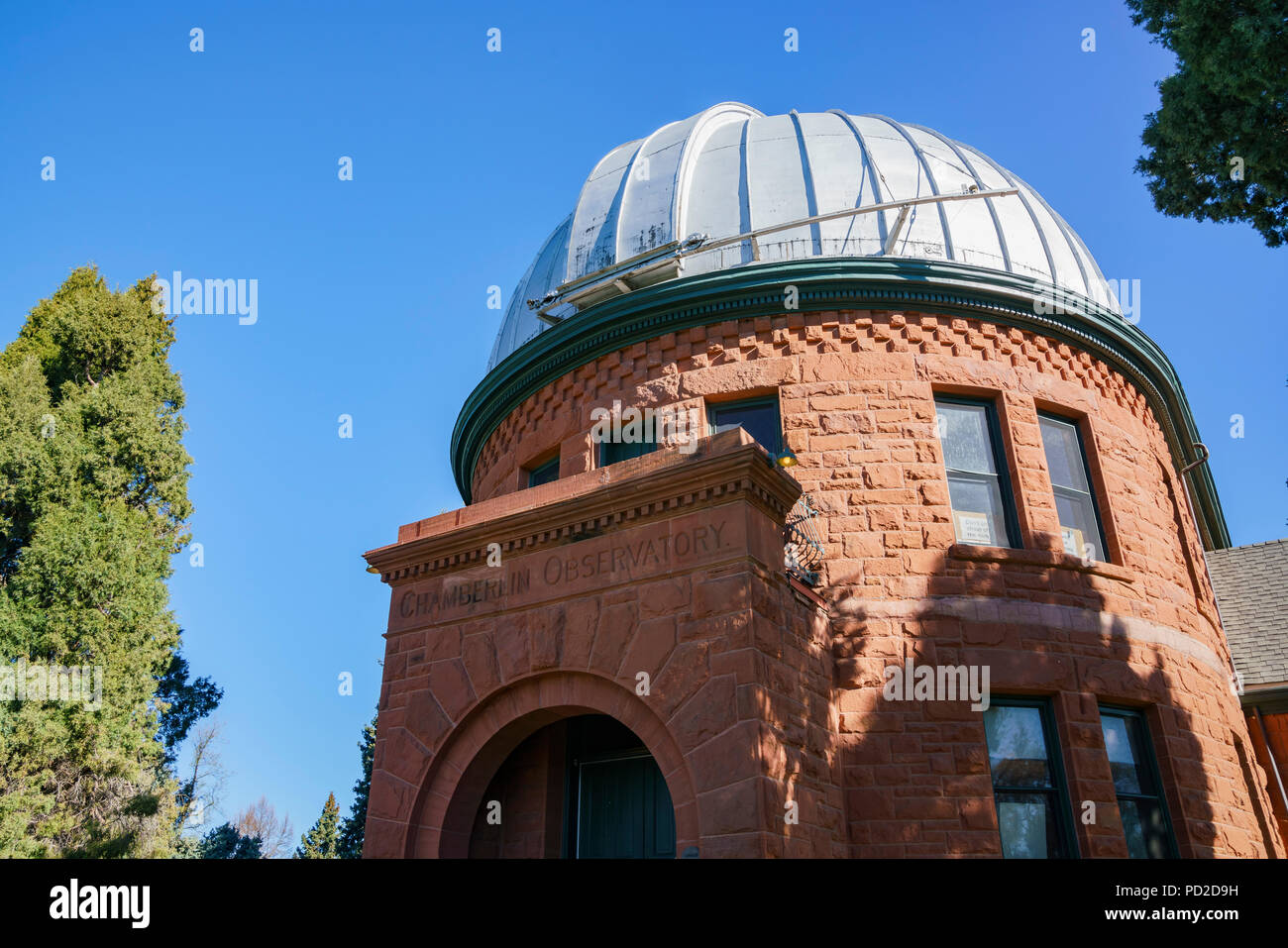 Exterior view of the Chamberlin Observatory at Denver, Colorado Stock ...