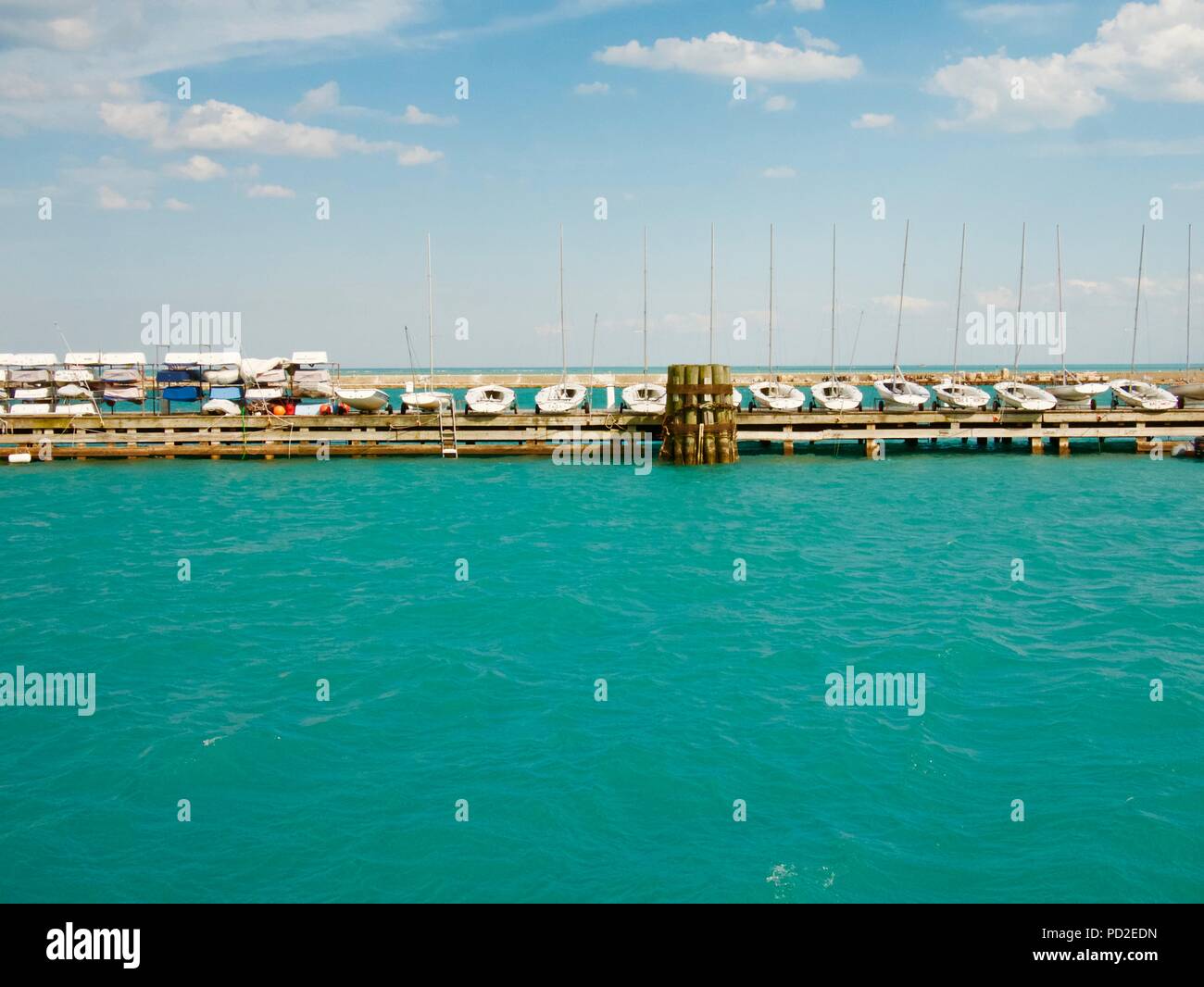 Boats parked at a harbor on Lake Michigan Stock Photo - Alamy