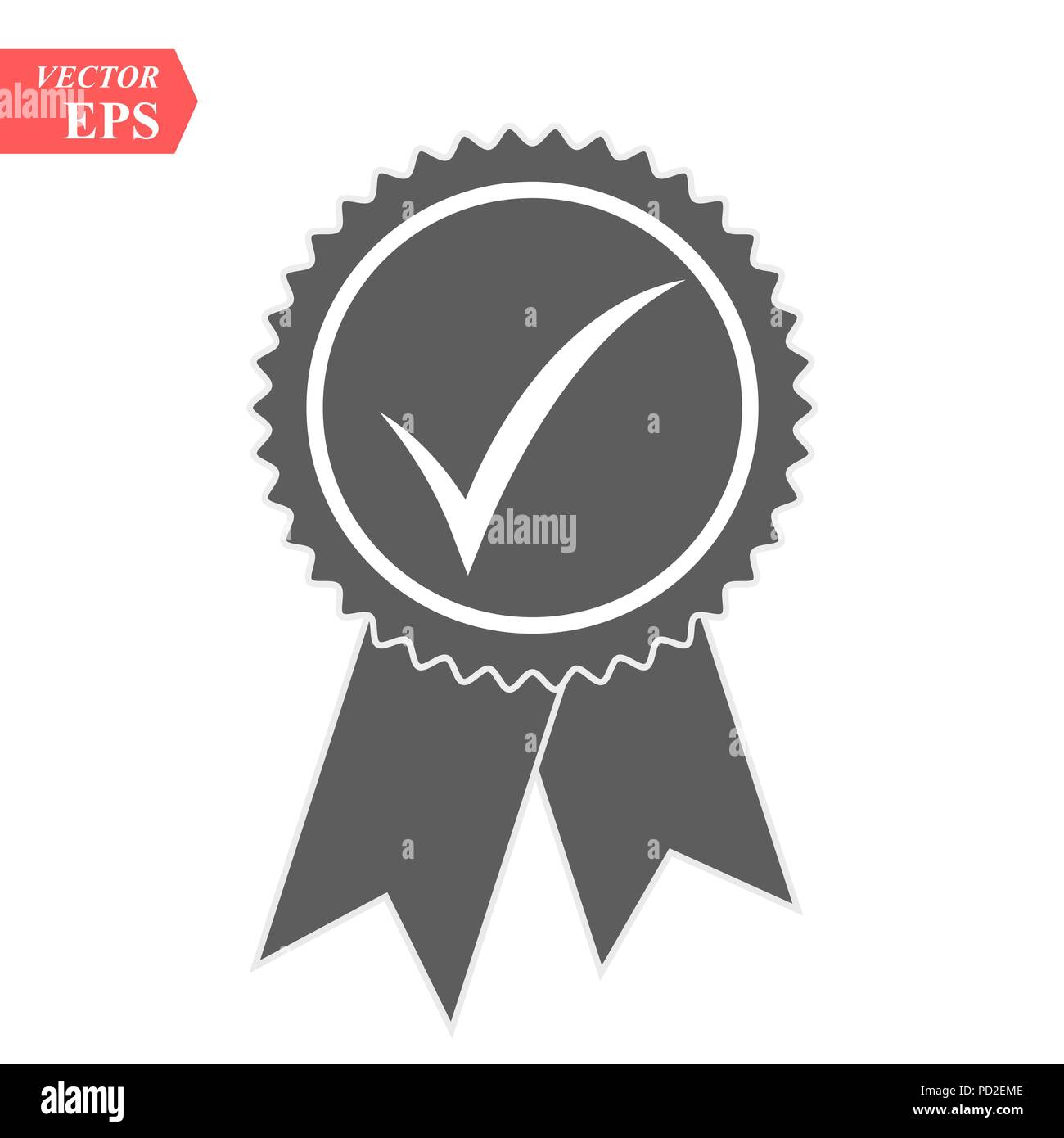 Ribbon, Check Mark Icon Vector Logo Template eps10 Stock Vector Image ...