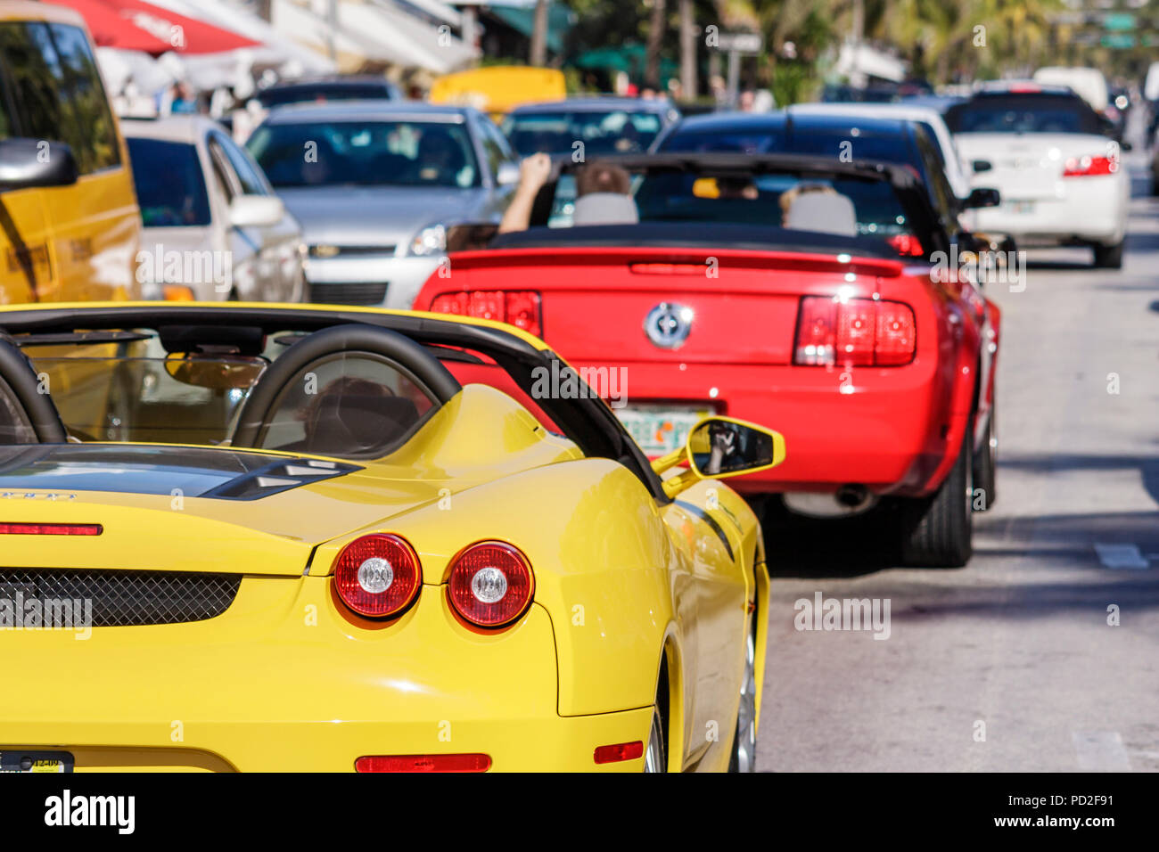 Miami Beach Florida,Ocean Drive,luxury,sports car cars,convertible ...