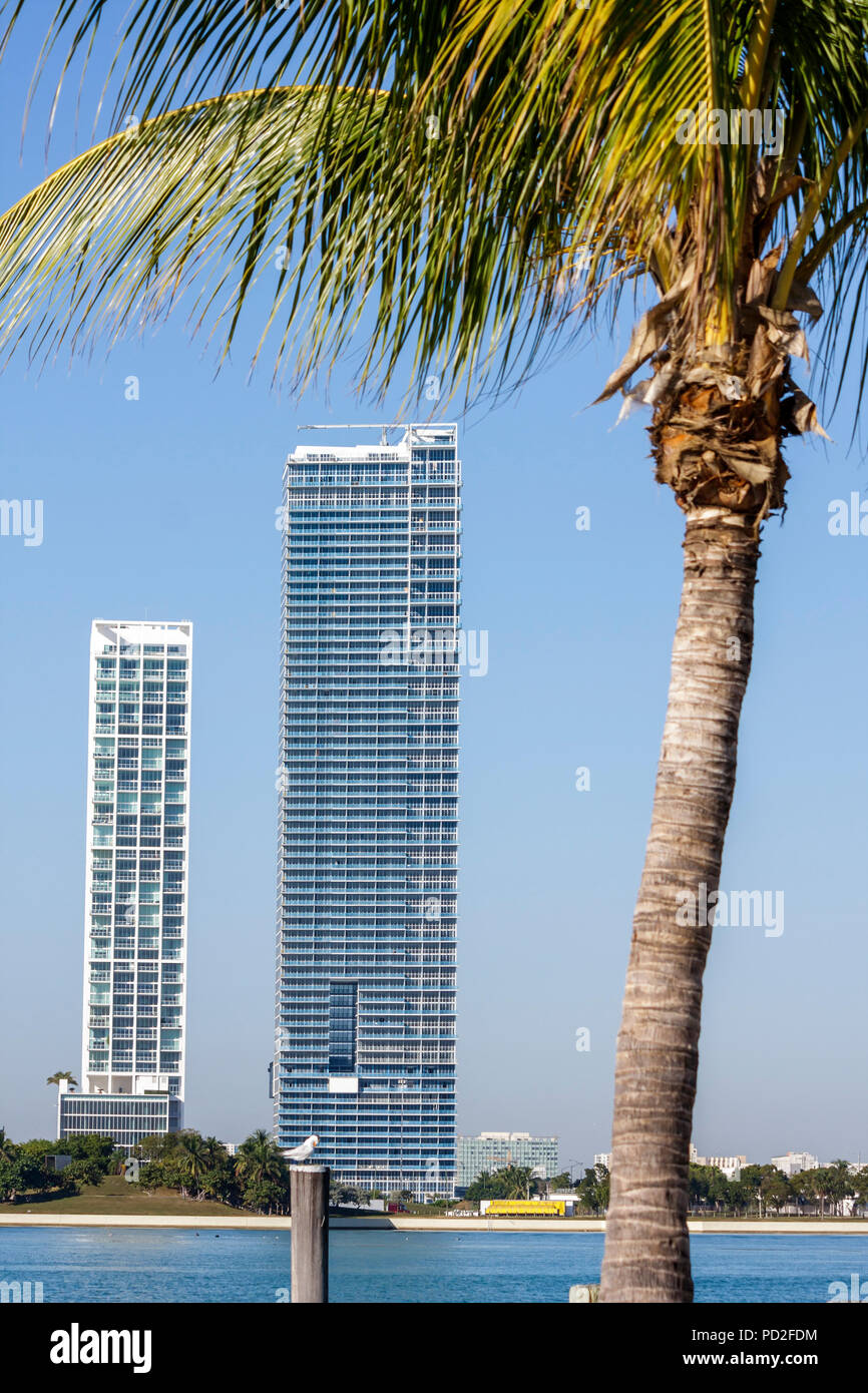 Miami Florida,Biscayne Bay water,Watson Island view,Biscayne Boulevard ...