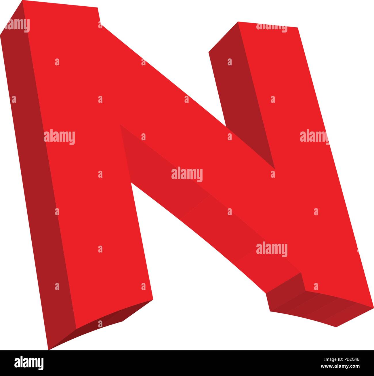 3d letter n initial logo icon template vector Stock Vector Image & Art ...