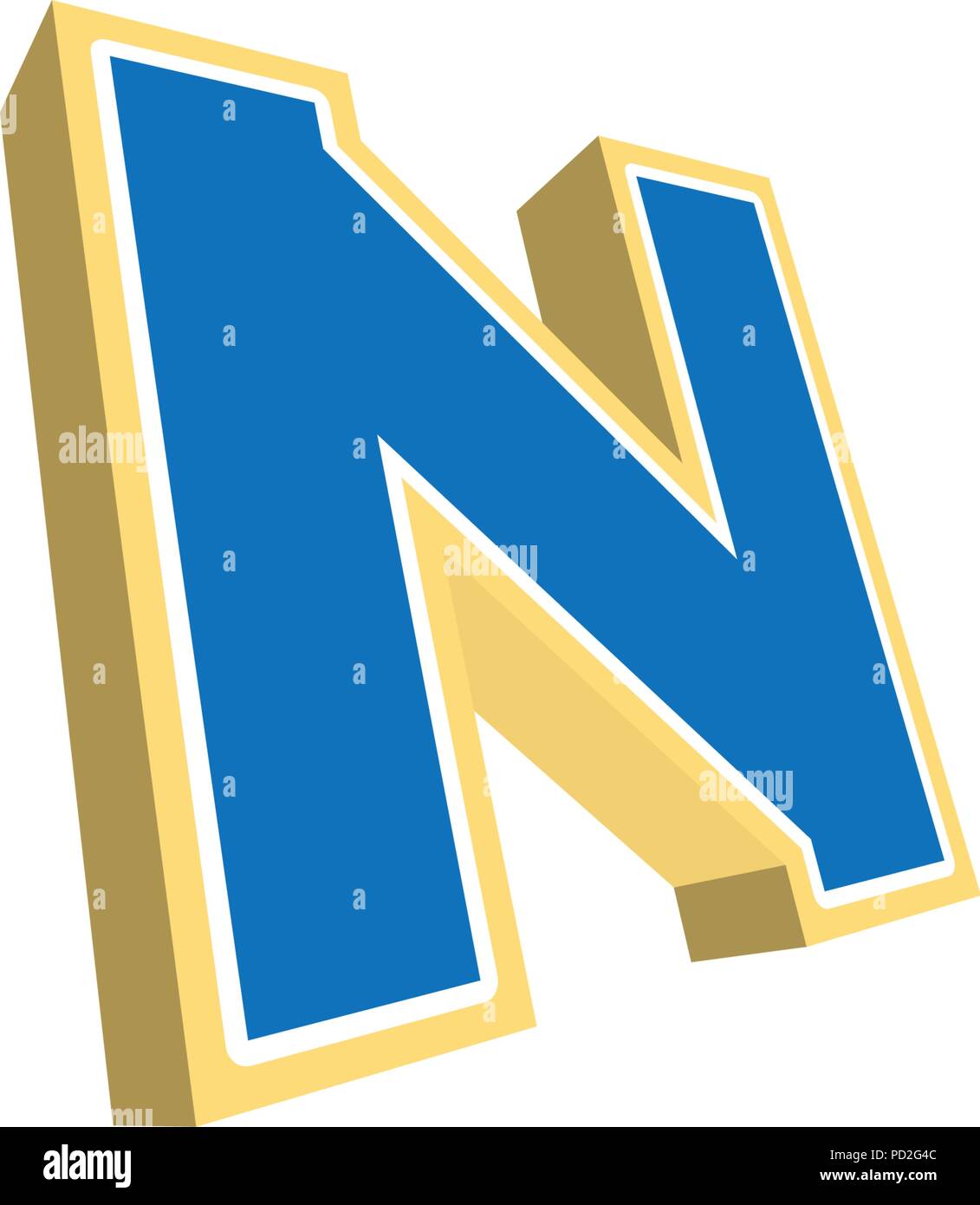 3d letter n initial logo icon template vector Stock Vector Image & Art ...