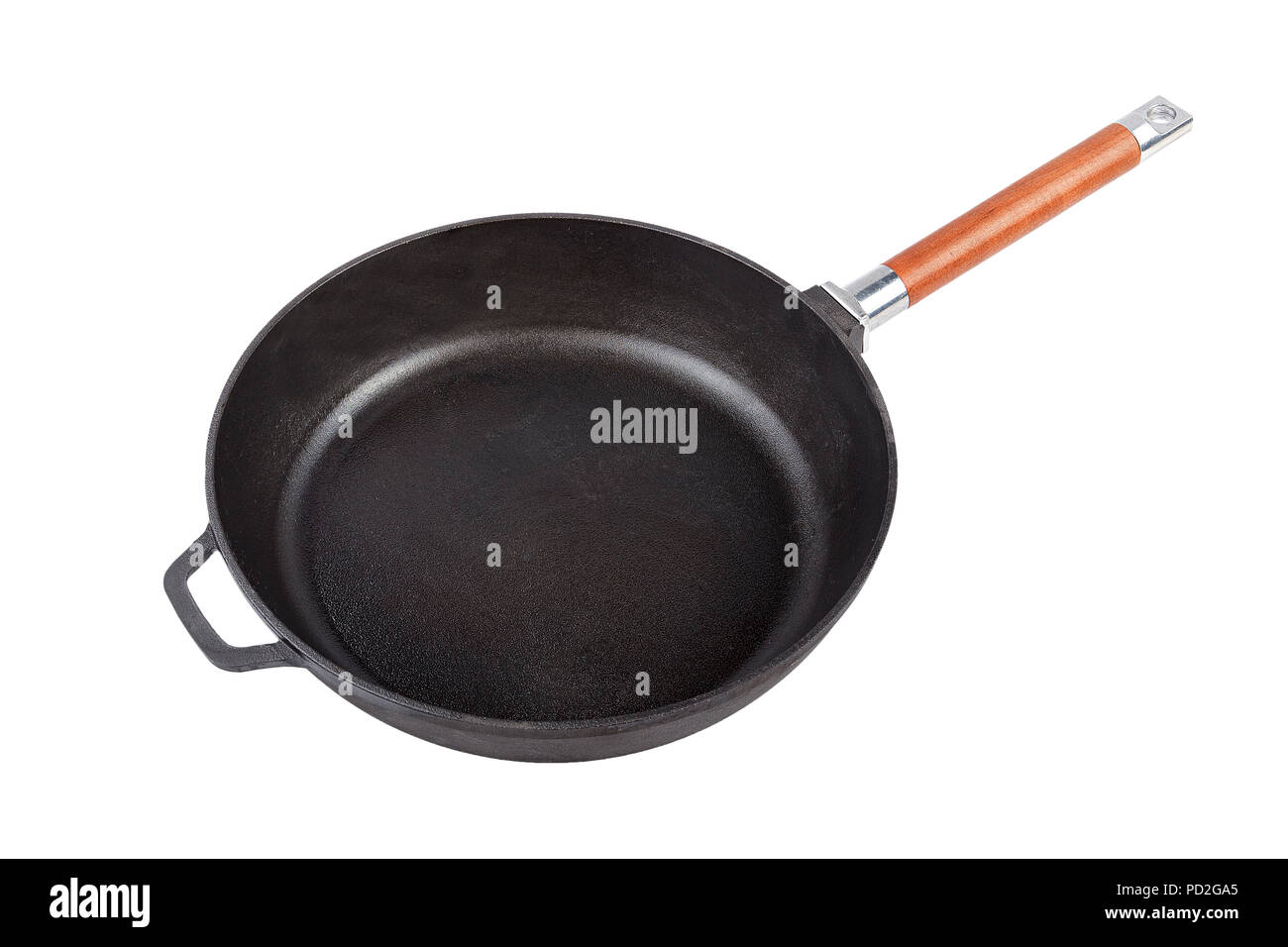 empty cast-iron frying pan isolated on white background Stock Photo - Alamy