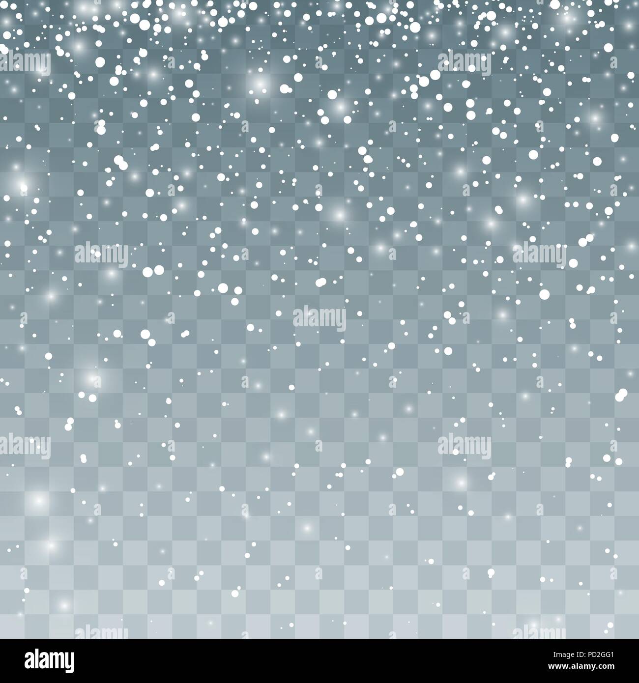 Snowfall pattern. Falling snowflakes. Vector illustration Isolated on ...