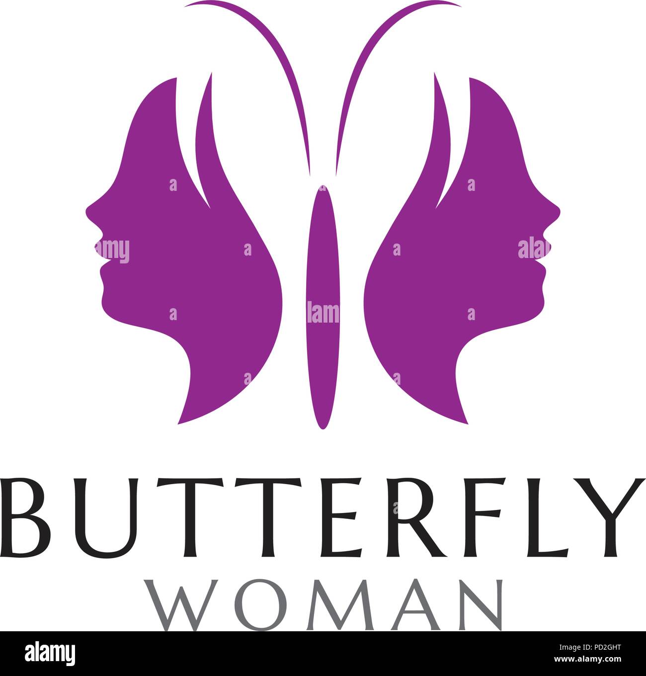 Butterfly women logo vector Stock Vector Images - Alamy