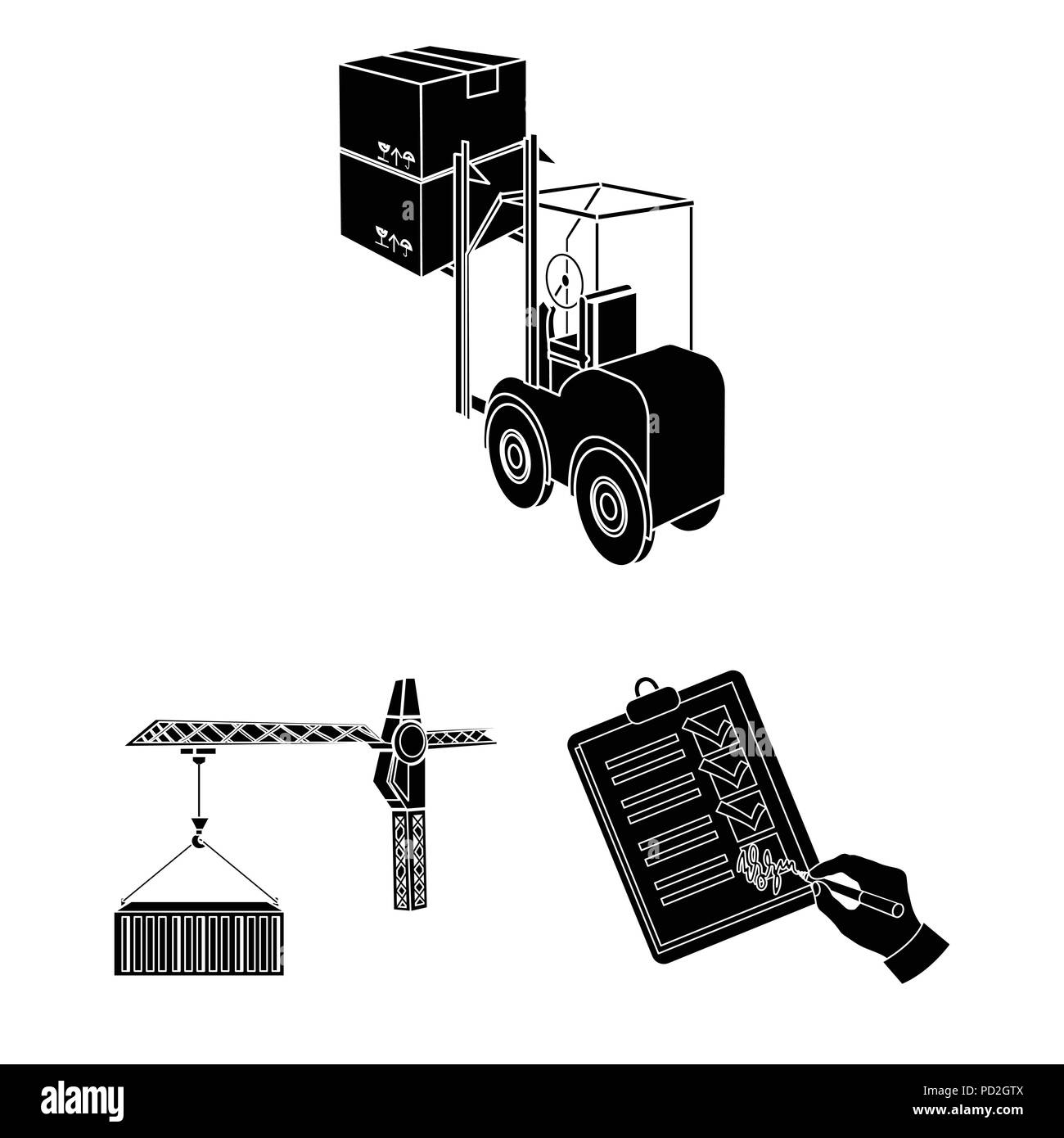 Logistics and delivery black icons in set collection for design ...
